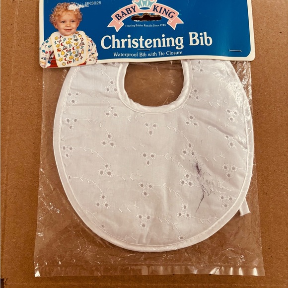 baby king | Accessories | Elegant White Embroidered Christening Bib ...